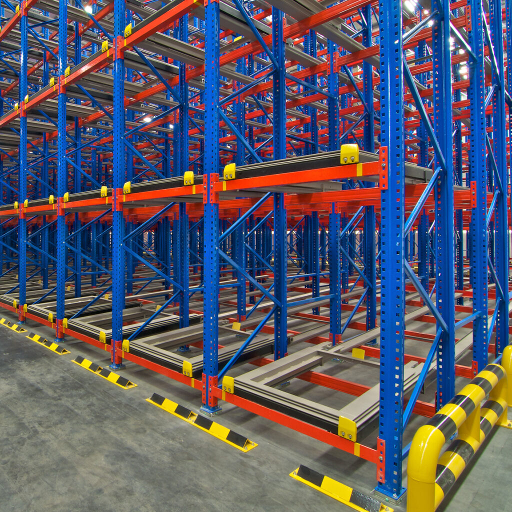 Push-Back Pallet Rack Storage System | Lenokers